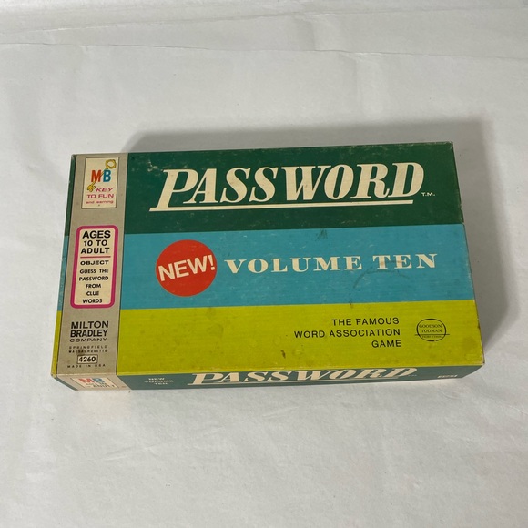 milton bradley | Games | Vintage 97s Password Board Game Volume 10 ...